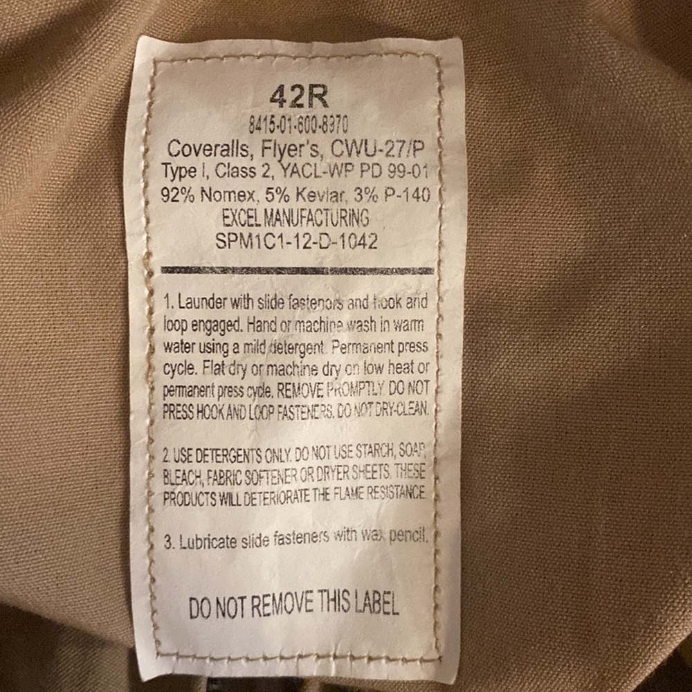 Authentic Army/Air Force Desert Flight Suit Coveralls. - Gem